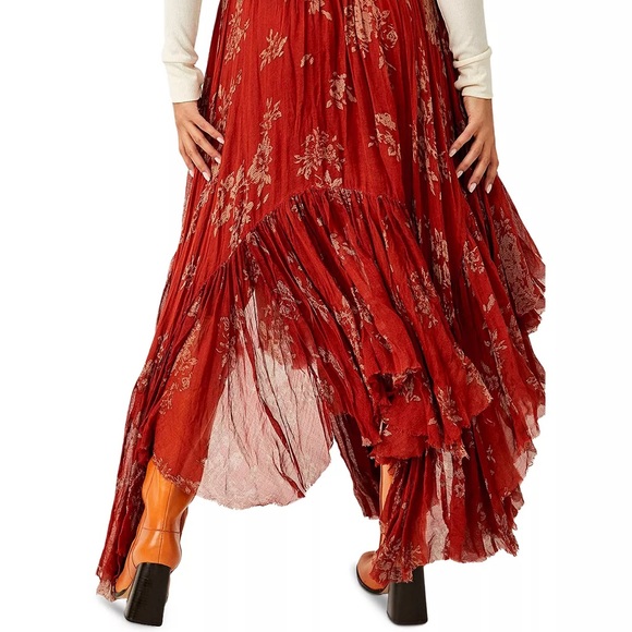 Free People | Skirts | Free People Clover Skirt In Rust Combo | Poshmark